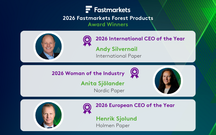 Fastmarkets names 2026 Forest Products Industry Award winners | PaperFIRST